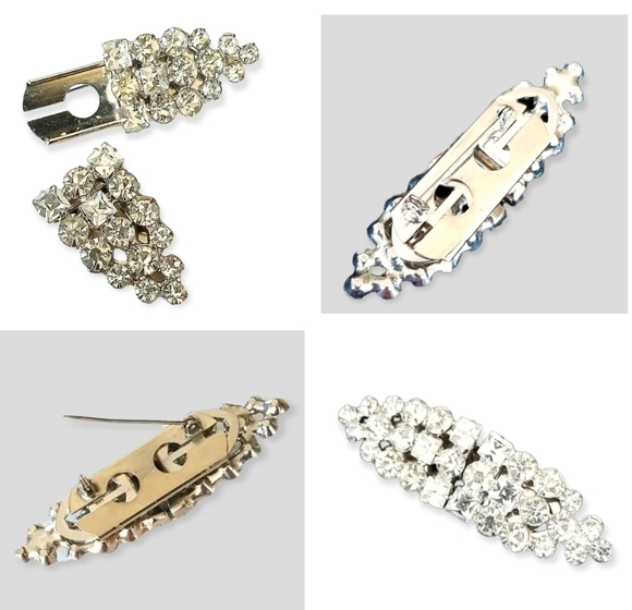 Vintage | Jewelry | Vintage Rhinestone Shoe Clipsbrooch Interchangeable ...
